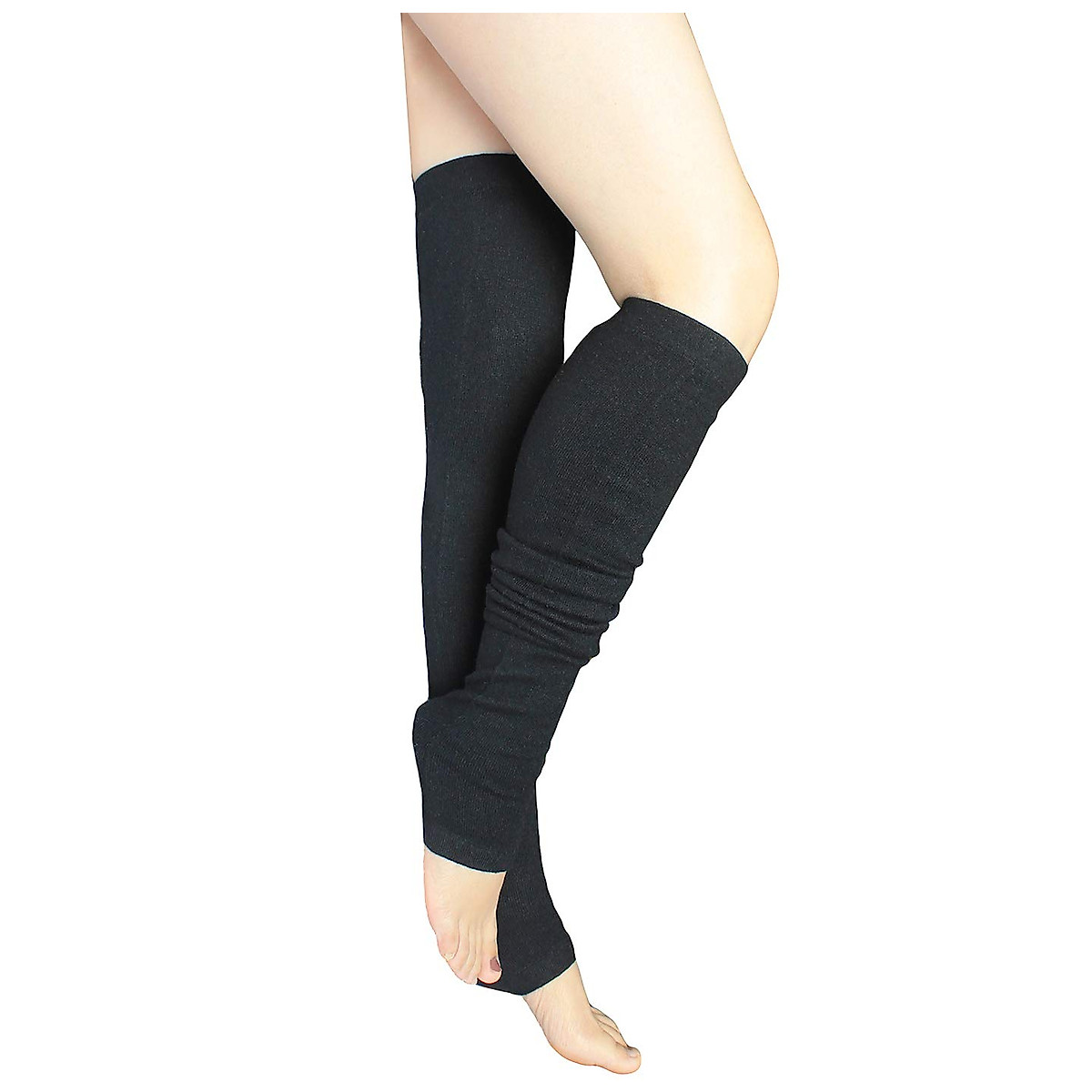 Share Maison Women's Cashmere Wool Winter Warm Knitted Over Knee High Boots Long Socks Leg Warmers (6-Black)