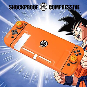 ADYF The Case Anime for Nintendo Switch Anime DBZ Son Goku Hard PC Case Shell for Nintend Switch Game Console Orange Soft Joycon Cover for NS Switch Accessories
