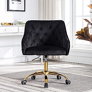 HomSof Home Office Desk Chair Modern Velvet Office Computer Chair Height Adjustable Mid-Back Task Chair