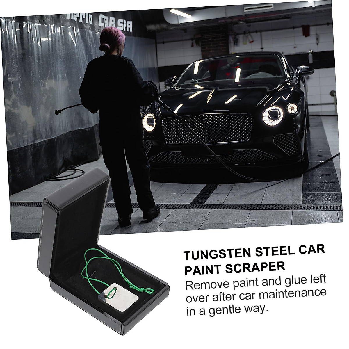 Cabilock 1pc Paint Scraper Hanged Paint Cleaning Scraper Portable Tungsten Steel Polished Scraper Car Polished Scraper Dust Cleaning Scraper Car Polishing Scraper Car Repair Tool