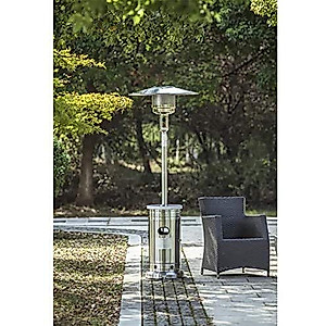YZPFSD Style Selections/Garden Treasures 48,000 BTU Stainless Steel Floorstanding Liquid Propane Patio Heater，Portable Outdoor Heat Lamp