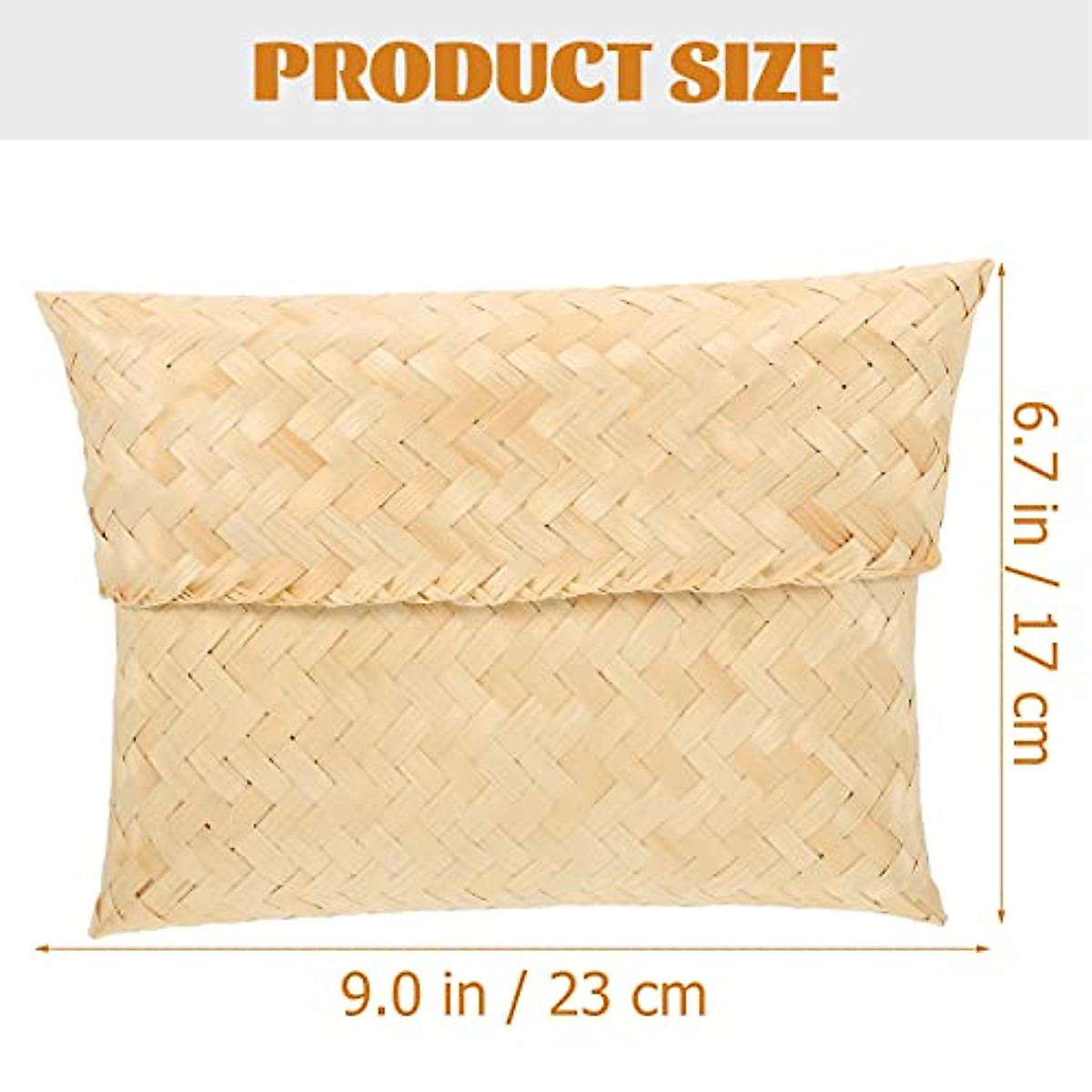 Alipis Bamboo Sticky Rice Basket Bamboo Pillow Candy Box Treat Packing Boxes Party Favors Boxes Sticky Rice Basket Snack Storage Basket Tea Container for Wedding Party Mothers Day Gift L