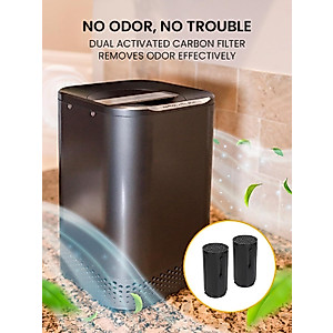 ABUSA NAGUALEP 2.5L Kitchen Food Cycler Compost Bin Kitchen Electric Composter to Transform Waste into Natural Fertilizer for Garden Auto-Stop/Odorless/Quiet Food Waste Compost Machine(Gray)