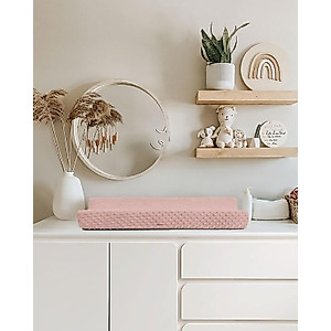 Babebay Changing Pad Cover - Ultra Soft Minky Dots Plush Changing Table Covers Breathable Changing Table Sheets Wipeable Changing Pad Covers Suit for Baby Boy and Baby Girl (Pink & Lt Gray)