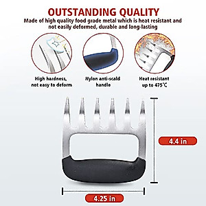 FENDIC Metal Meat Shredder Claws, 2Pcs Durable Metal Meat Claws for Shredding, Meat Shredding Claws for BBQ, Multifunctional Pulled Pork Claws, BBQ Claws for Shredding Meat Pork/Turkey/Beef/Chicken…