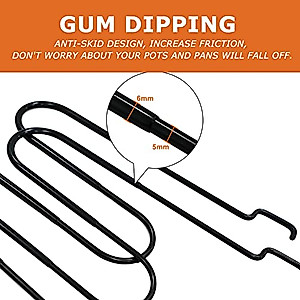 crevary Pots and Pans Organizer for Cabinet, Upgrade Anti-Skid, 8 Tier Pot Rack with 3 DIY Methods, Adjustable Pan Organizer Rack, Pot Organizer for Kitchen Organization & Storage, Pot Lid Organizer