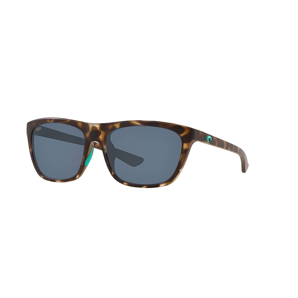 Costa Del Mar Womens Cheeca Square Sunglasses, Matte Shadow Tortoise/Grey Polarized-580P, 57 mm