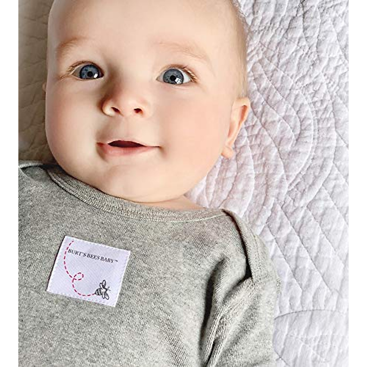 Burt's Bees Baby Unisex Bodysuits, 2-Pack Organic Cotton Short & Long Sleeve One-Pieces,Heather Grey, 0-3Months