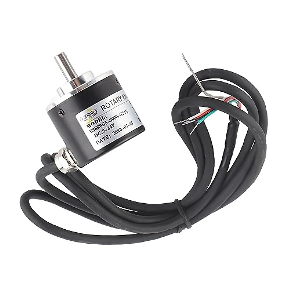 Magnetoelectric Incremental Rotary Encoder Wide Voltage AB Two Phases Shaft 6mm 600P/R DC5V-24V