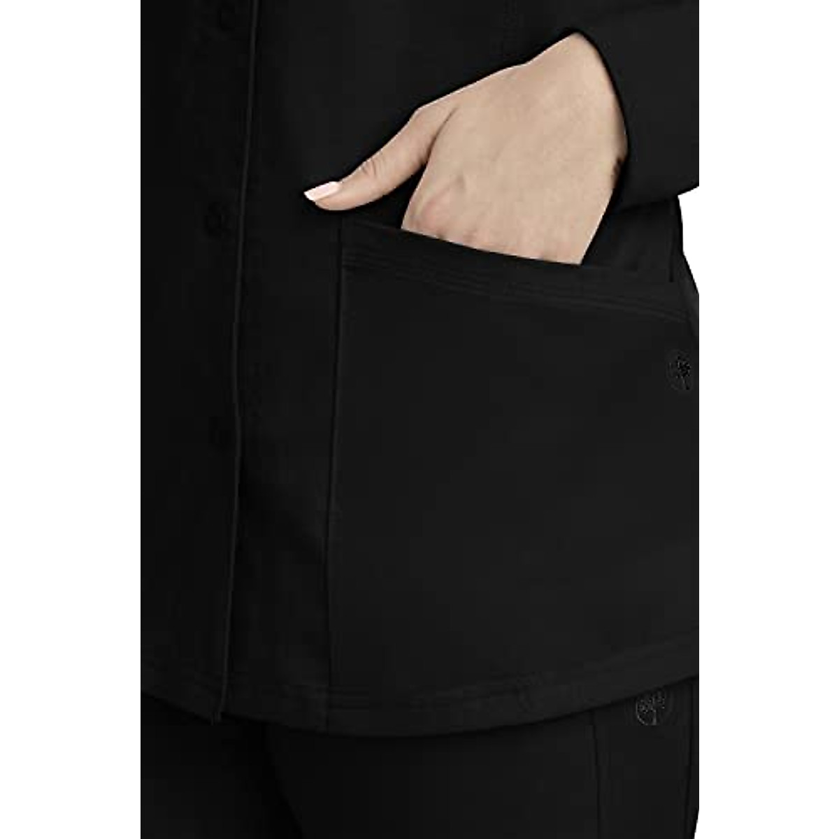 Healing Hands Womens Scrub Jacket 5 Pocket Purple Label 5063 Daisy Snap-up Scrubs Women Jacket Black L