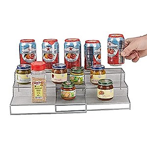 Mind Reader 3 Tier Metal Mesh Kitchen Storage Organizer, 2 Pcs, Silver