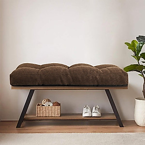 Tromlycs Bench Cushion for Indoor Furniture Window Seat Cushion Pillow Pad Dining Kitchen Tufted Entryway Non Slip 36 inch, Brown