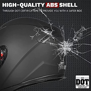 YMKJGZS Motorbike Motorcycle Modular Bluetooth Helmet DOT Approved Flip Up Front Helmets Integrated Dual Anti-Fog Visors Full Face Street Racing Helmet for Adults Men Women (14,M(57-58CM))