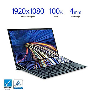 ASUS ZenBook Duo 14 UX482 14” FHD Touch Display, Intel Evo Platform, Core i5-1155G7, 8GB RAM, 512GB PCIe SSD, ScreenPad Plus, Windows 11 Home, WiFi 6E, Celestial Blue, UX482EAR-EH51T