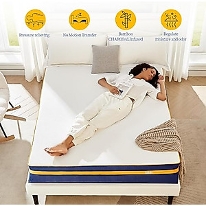 Queen Mattress, 14 Inch Memory Foam Mattress Queen for Back Pain, Gel Mattress in a Box, Made in USA, 5 Layers of Comfort, CertiPUR-US Certified