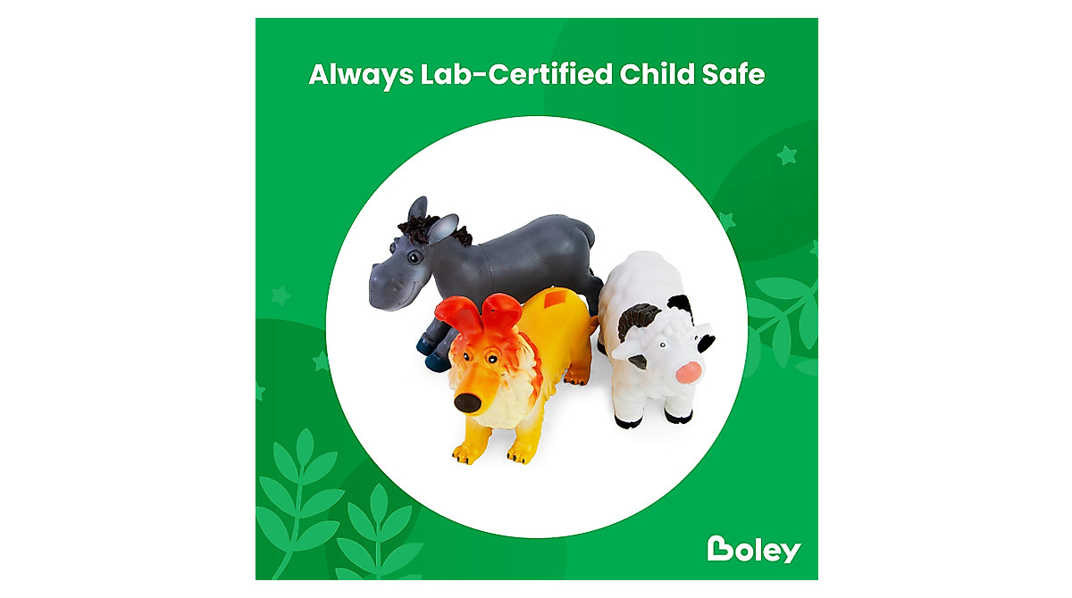 Boley Soft Farm Animal Toys - 6 Piece Kids Farm Animal Set