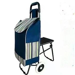 Cart with Seat Multi Function Trolley (Size: 22" * 12" * 8") for Shopping Travelling Casual Fishing