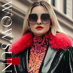 WOWSUN Oversized Big Fashion Sunglasses for Women Irregular Large Shades UV Protection