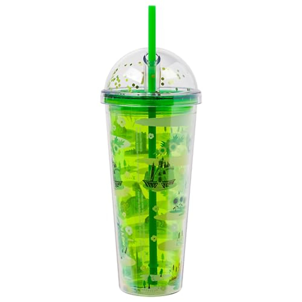 Silver Buffalo Shrek Swamp Beware Ogre Dome Glitter Top Travel Tumbler, 24 Ounces