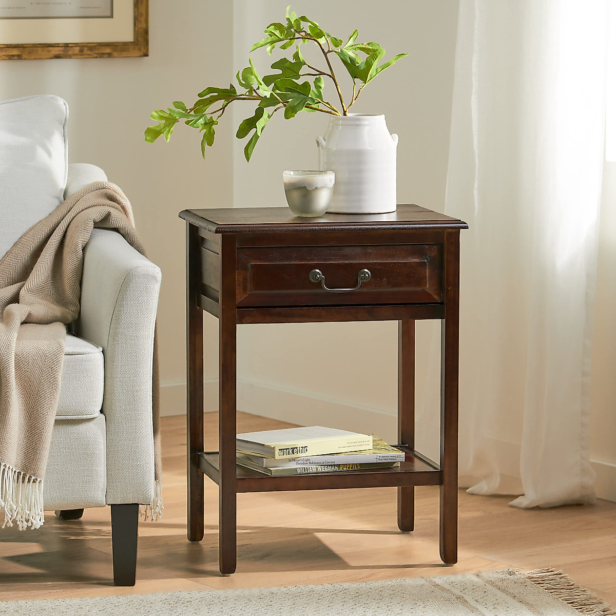 Christopher Knight Home Banks Acacia Wood Accent Table, Brown Mahogany