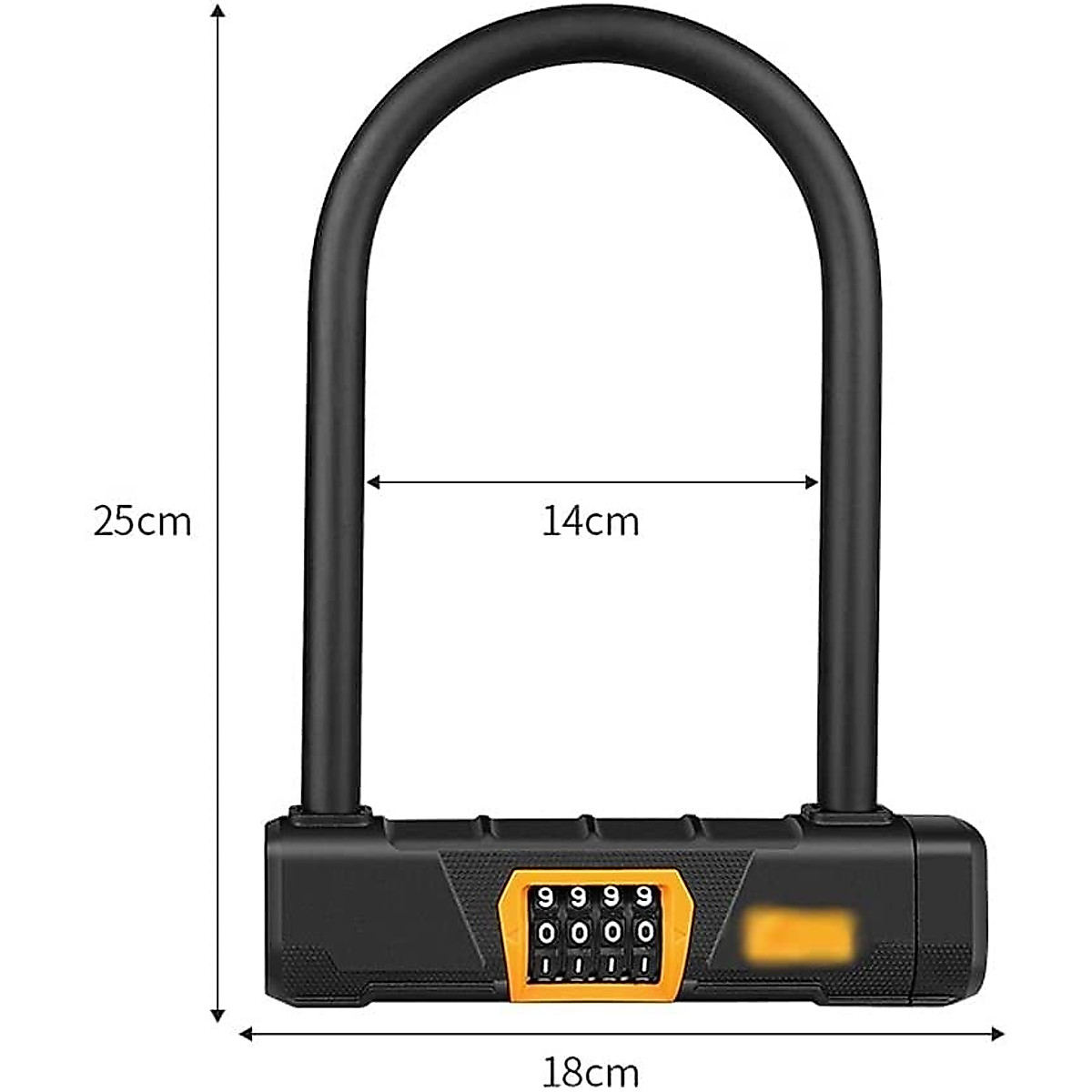 XIXIDIAN Bicycle U Lock Anti-Theft Bike Password Lock Heavy Duty Combination U Lock Bike Lock