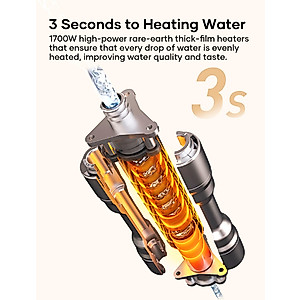 Sekaer Instant Hot Water Dispenser, 3L/106 Oz Electric Tea Kettle, Large Water Boiler Maker, 3s Quick Heating and 5 Variable Presets Temperatures, with Child Locks & Night Lights, SKE-2000