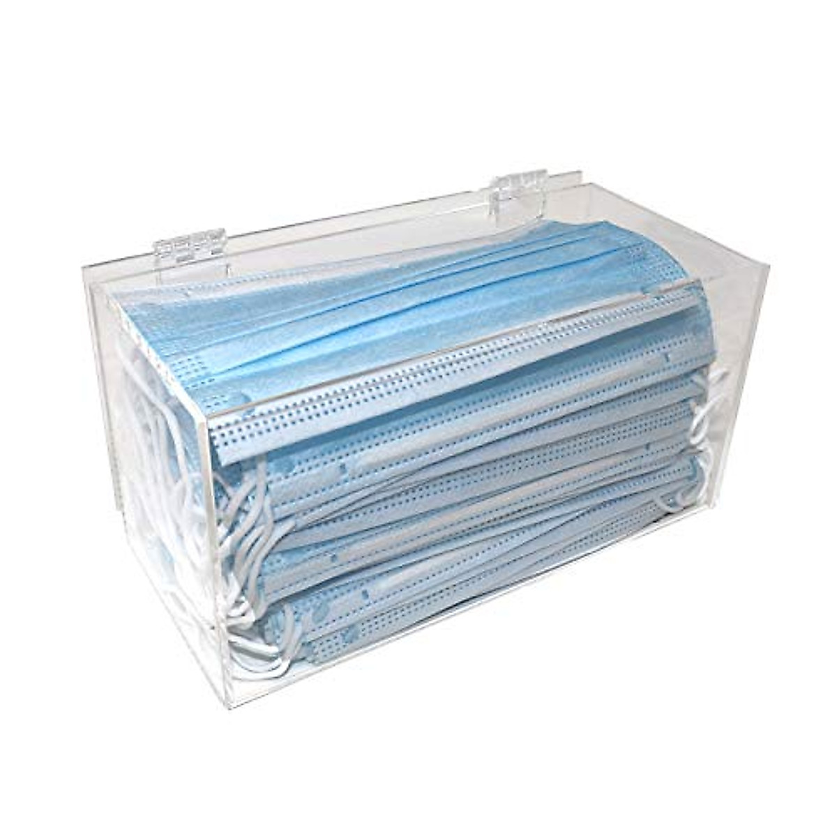 Essentially Yours Face Mask Dispenser | Acrylic Mask Box with Cover for Storing and Dispensing Personal Face Masks (Clear)