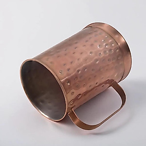 German Style Copper Finish Beer Stein Hammered - 100% Pure Heavy Gauge Steel Beer Mug 20 Oz