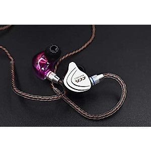 CCA C10 Hybrid in-Ear Earphones, 4BA+1DD HiFi Stereo Deep Bass Noise Isolating Sport IEM Wired Earbuds/Headphones, Stage/Studio in Ear Monitor with Detachable Cable 2Pin 0.75mm (with Mic, Purple)