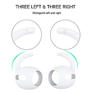 Ear Hooks for AirPods Pro,Anti-Slip Ear Tips Accessories Compatible with AirPods Pro 2019 (White) Not Fit in Charging Case -3 Pairs