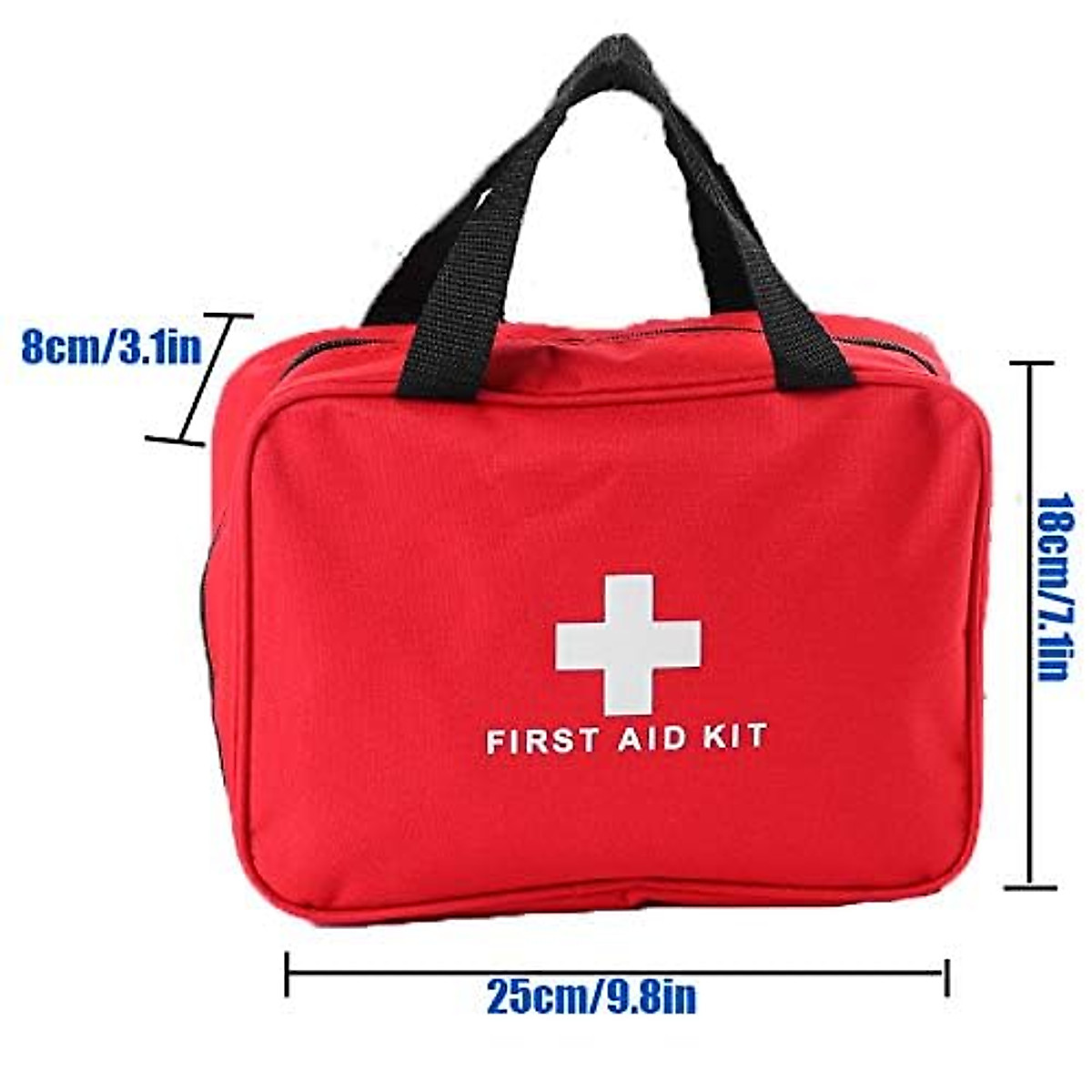 MTGHYARE Red First Aid Kit Bag Empty, Empty Travel First Aid Bag Storage Compact Survival Medicine Bag for Home Office Car Businesses Camping Kitchen Sport Outdoors
