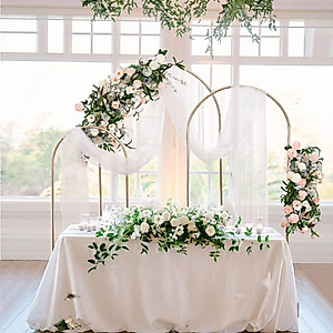 Vincidern Wedding Arch Backdrop Stand Set of 3 (6.6FT,5.9FT,4.9FT), Balloon Arch Stand, Metal Arch Backdrop Stand for Birthday Party, Wedding Arches for Ceremony Decoration Backdrop Door Frame Gold