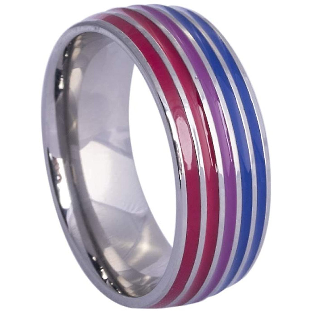 Bisexual Stainless Steel Comfort Fit Band Ring (5)