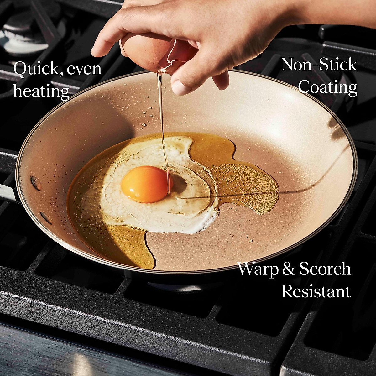 Material, The Copper Coated Pan, Durable, Clean Nonstick, Long Lasting, Dune