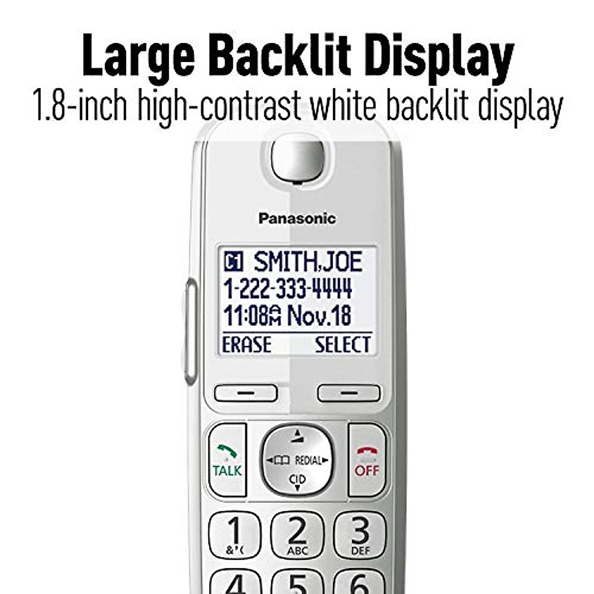Panasonic Link2Cell Bluetooth Cordless DECT 6.0 Expandable Phone System with Answering Machine and Enhanced Noise Reduction - 5 Handsets - KX-TGE475S (Silver)