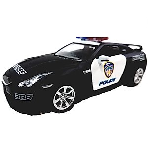 KiNSMART 2009 Nissan GT-R R35 Police Edition 5" 1:36 Scale Die Cast Metal Model Toy Car w/Pullback Action