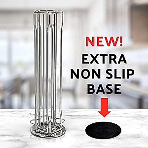 BluePeak Nespresso Carousel - Holds 50 Capsules, OriginalLine Pod Storage - Nifty Nespresso Pods Holder - Coffee Pod Dispenser Organizer Rack Stand, 360-Degree Rotation, Elegant, Modern Chrome Finish