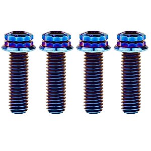 Wanyifa Titanium Flange 12 Point Head M8 x15 20 25 30 35 40 45 50 55 60 65mm Screw Bolt Pack of 4 (M8x25mm, Burning Blue)
