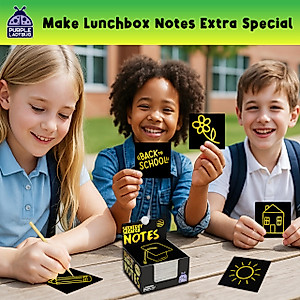 PURPLE LADYBUG Rainbow Scratch Art for Kids Mini Notes - Great Easter Crafts for Kids & Tweens, Easter Basket Stuffers for Teens, Small Gifts for Kids - Fun Arts and Crafts with 150 Scratch Papers