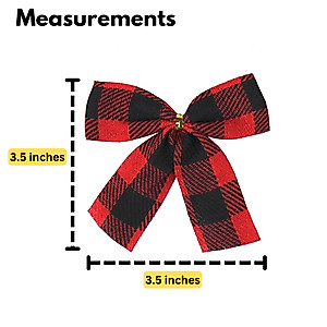 Iconikal Mini Small Velvet Bows, Red, 3.5 x 3.5-Inch, 72-Pack