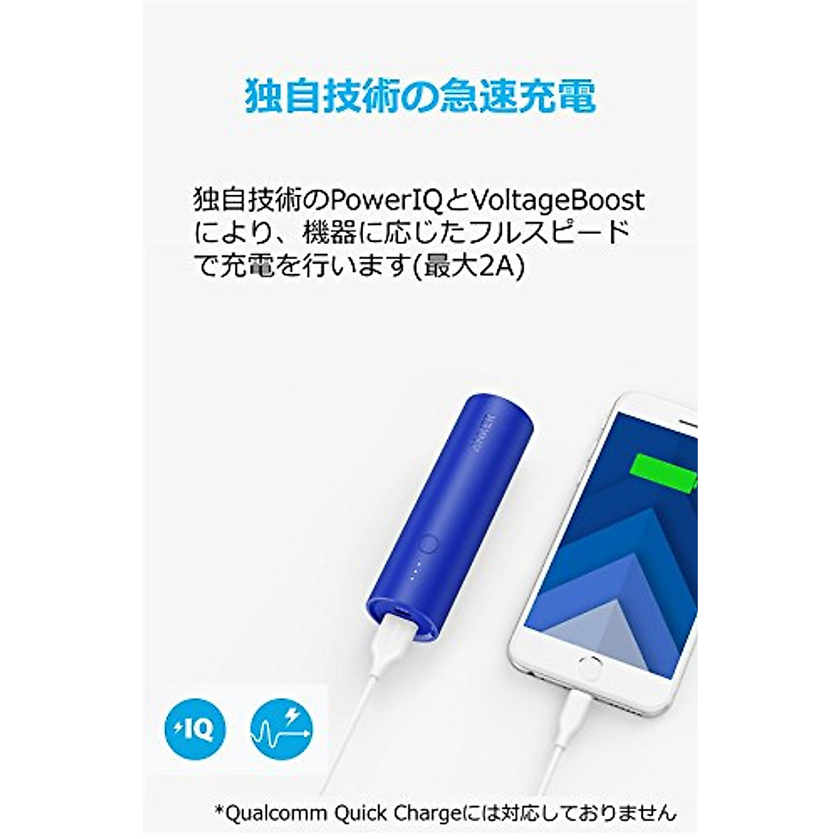 Anker PowerCore 5000 Portable Charger, Ultra-Compact 5000mAh External Battery with Fast-Charging Technology, Power Bank for iPhone, iPad, Samsung Galaxy and More