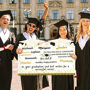 Jumbo Graduation Greeting Card 25 x 16 inch Giant Class of 2024 Graduation Guest Book Black Gold Congrats Graduate Gift The Tassel Was Worth The Hassle Signature Card for Graduation Party Decorations