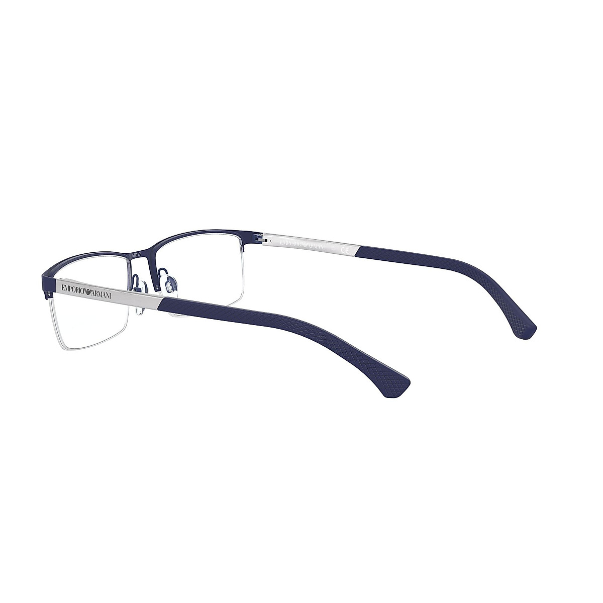 Emporio Armani Men's EA1041 Rectangular Sunglasses, Rubber Blue/Demo Lens, 53 mm