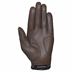 Ever-Bright Men's Golf Gloves OptiColor Premium Leather Golf Glove (Chocolate Brown, Left Large)