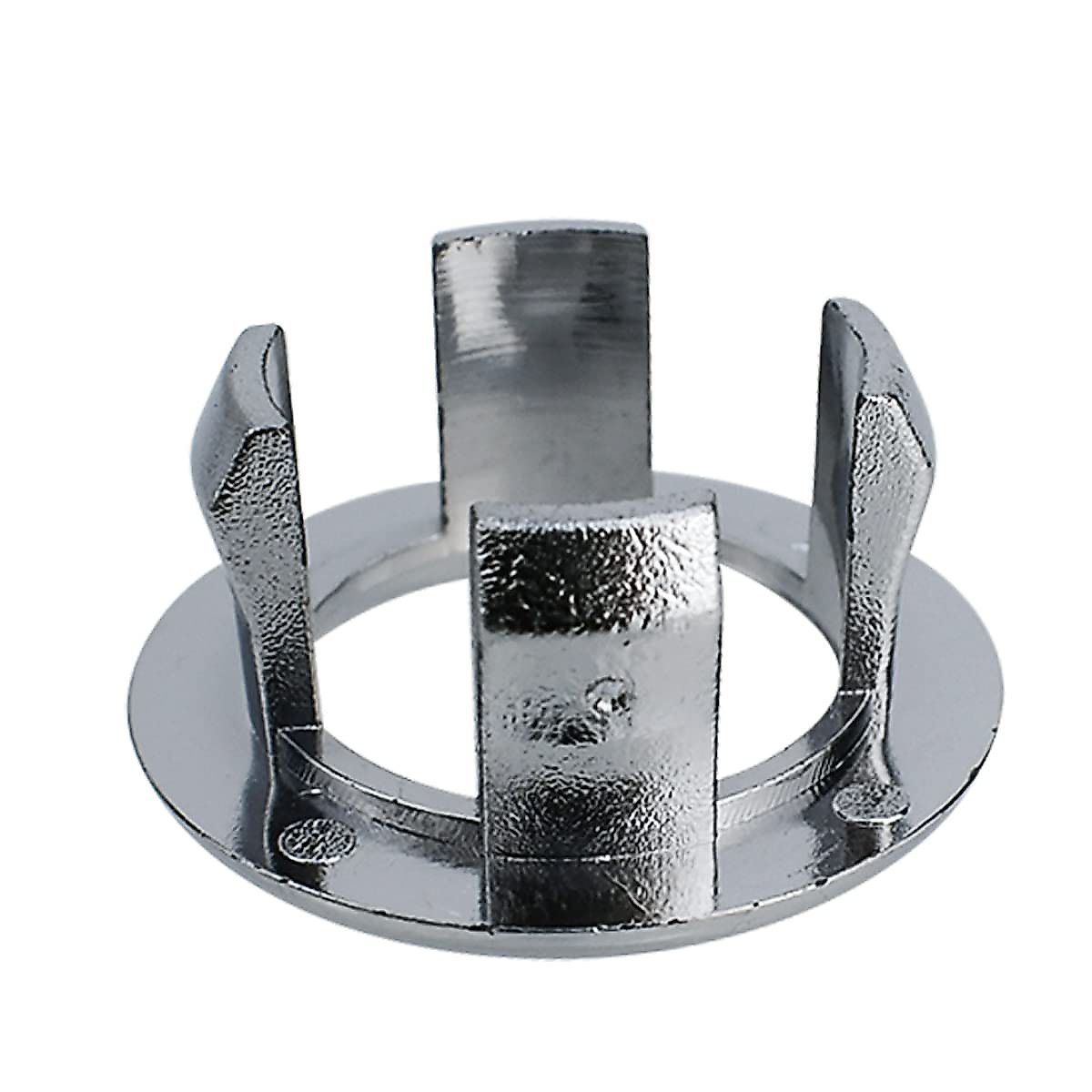 6 Pcs Electroplating Sink Overflow Ring Round Basin Cover Sink Basin Trim Vanity Sink Overflow Cap for Bathroom Kitchen Small Sink Insert (Silver)