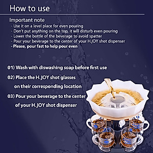 H.JOY Shot Dispenser, Unleash the Joy of Effortless Pouring for Social Gatherings and Parties - Pour 6 Shots Simultaneously with Unmatched Style, and Reliability (Nocturne Blue Black)