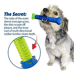 2-in-1 Durable Pet Chew Toy with Squeaker, Non-Toxic Rubber