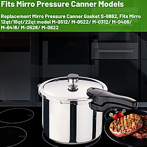 S-9882 Replacement Mirro Pressure Canner Gasket, Pressure Cooker Gasket Fit for Mirro 12/16/22QT Model M-0512 / M-0522 / M-0312 / M-0406 / M-0416 / M-0526 / M-0622