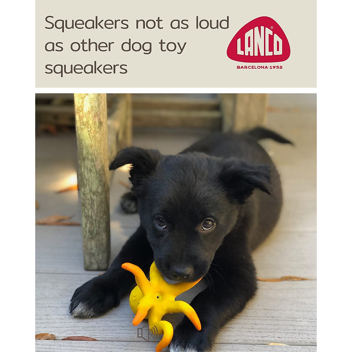 Small Octopus Squeaky Dog Toy Natural Rubber (Latex) Lead-Free Chemical-Free Handpainted Soft Squeaky Puppy Toy Small Breeds