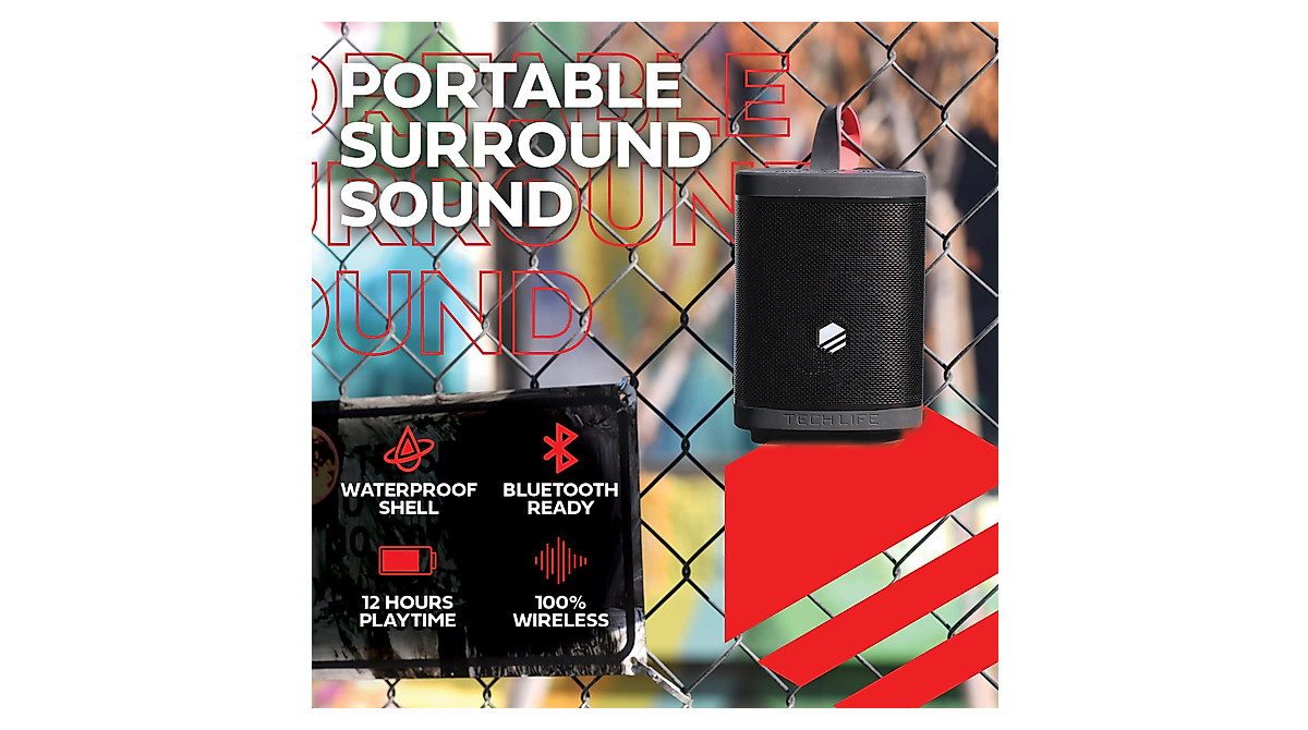 Tech-Life Boss Portable Bluetooth Speaker | Waterproof & Heavy Bass